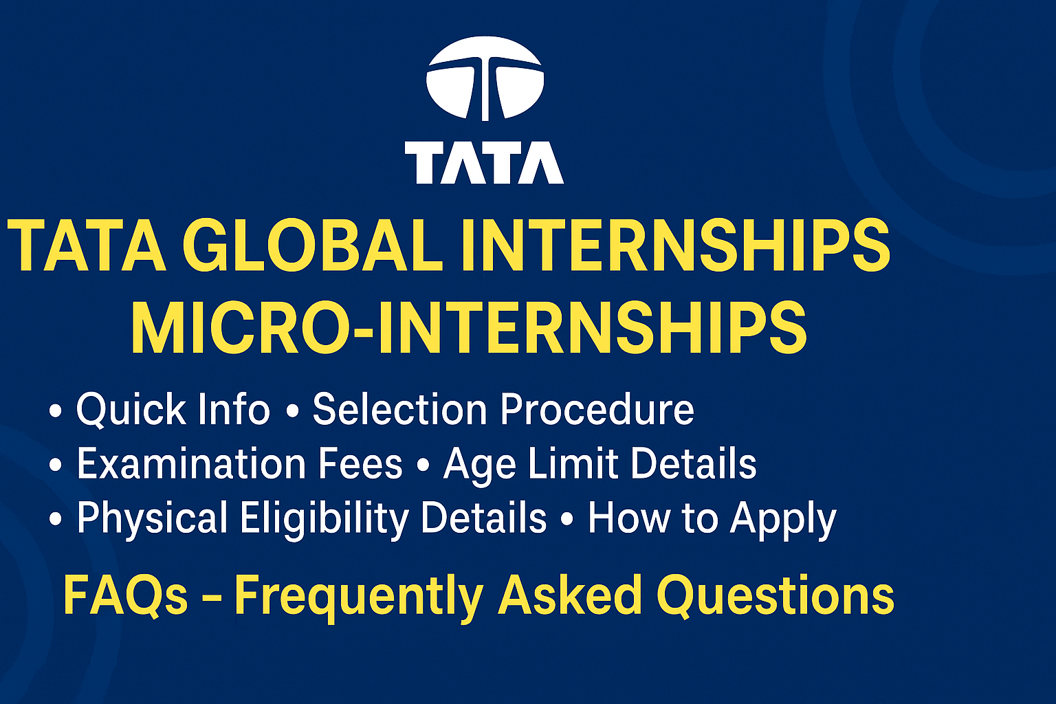 TATA Global Internships & Micro Internships Recruitment 2025 – Apply ...